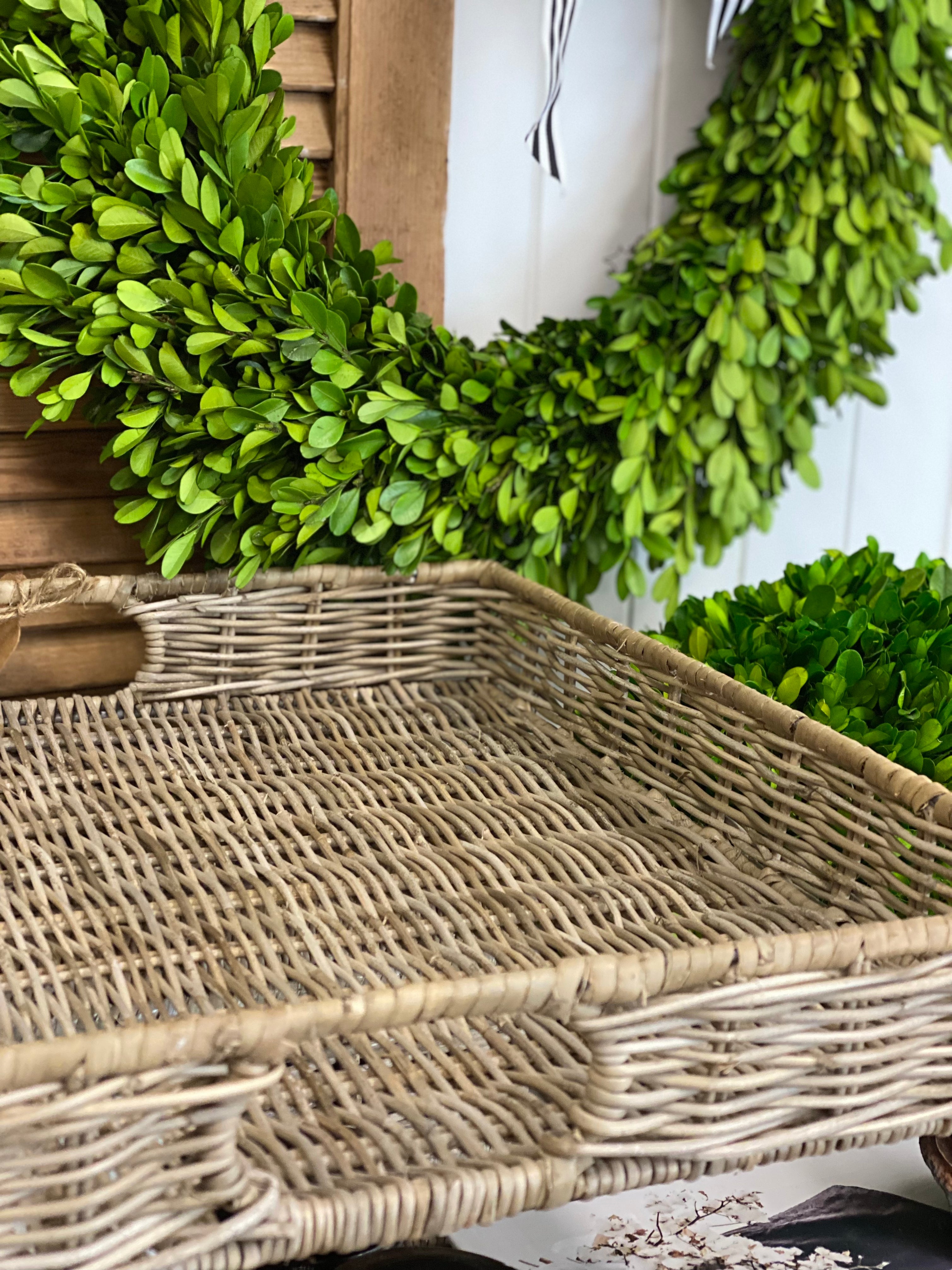 Square Rattan Tray – Three Donkeys